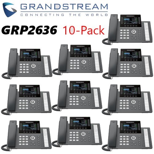 10 Grandstream GRP2636 12-Line 6 SIP IP Phone Color Screen Dual Gigabit Lot | eBay