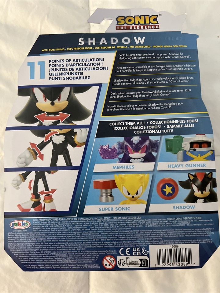 Sonic The Hedgehog Shadow With Star Spring Jakks New | eBay