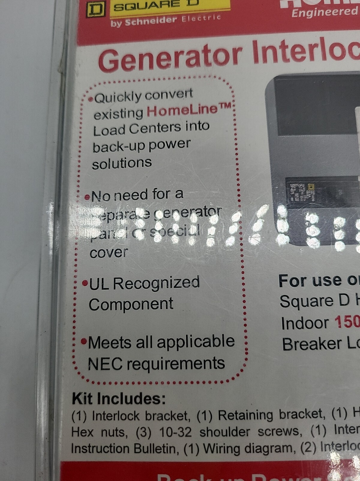 Homeline Generator Main Breaker Interlock Frame Size Kit HOMCGK2C ...