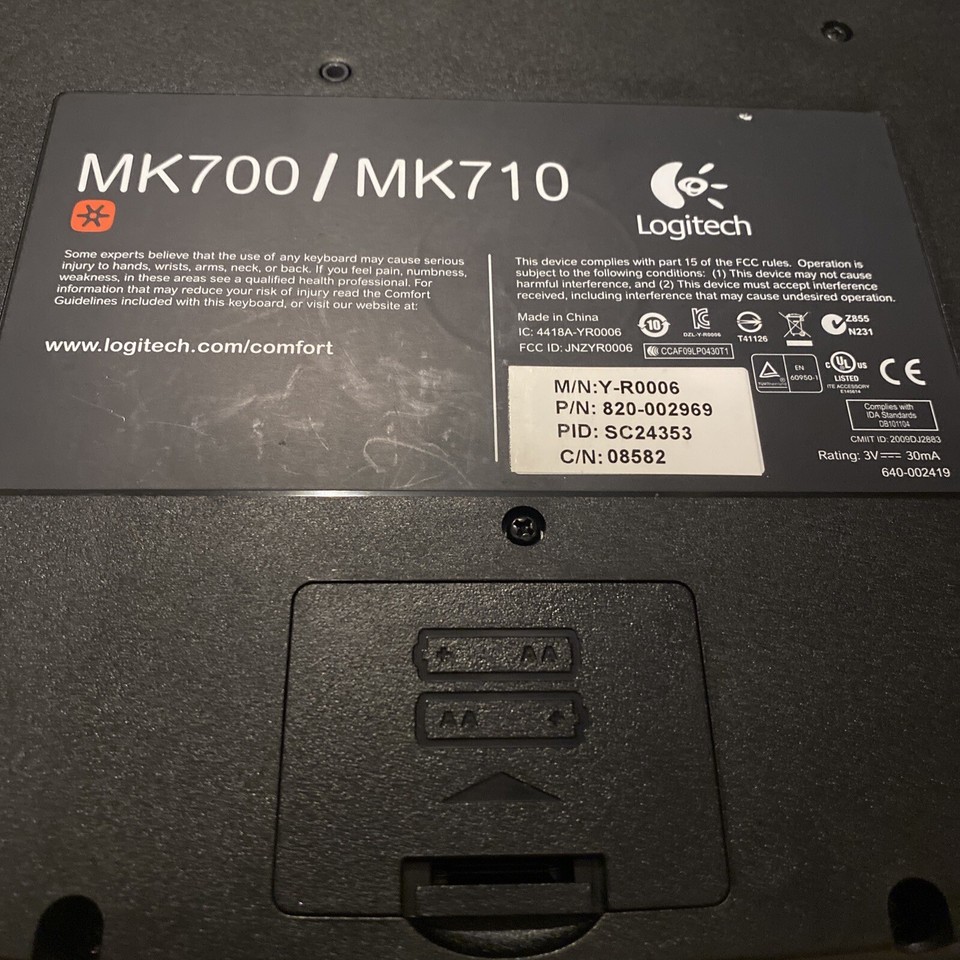 Logitech MK700/MK710 Wireless Keyboard No USB Dongle Reciever Works ...