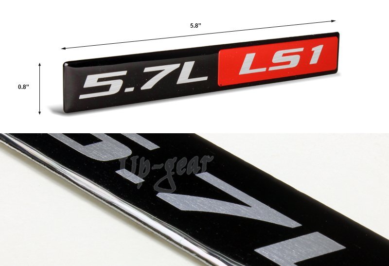 Universal Red Black 5.7L LS1 Aluminum Adhesive Sticker Decal Emblem ...