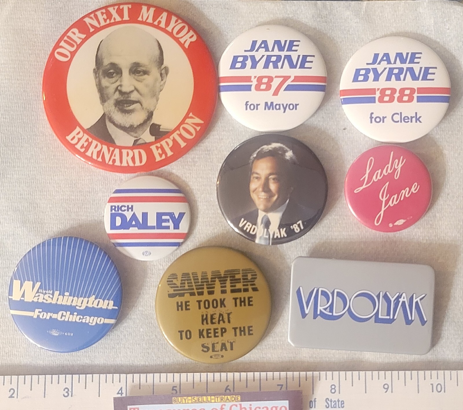 Vintage Lot Of 9 Chicago Political Campaign Buttons Mayor Clerk Winners ...