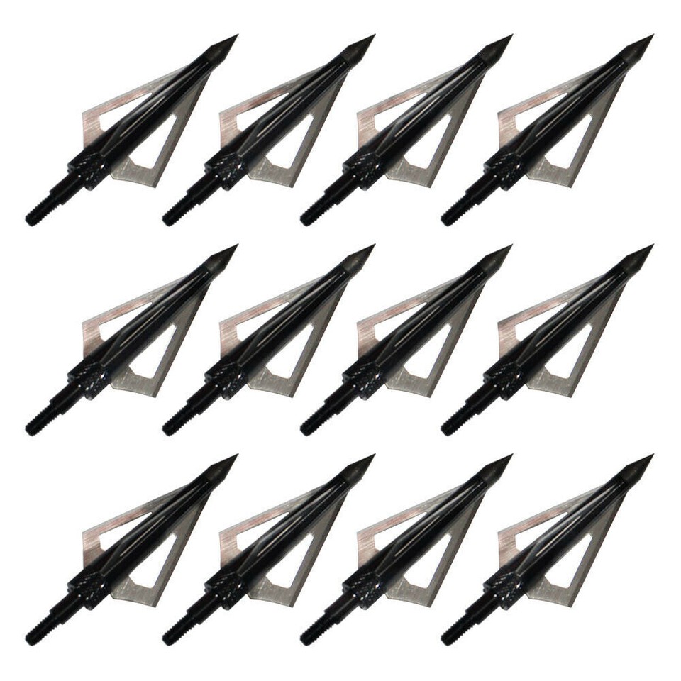 12Pcs 100Gr Swhacker Hunting Broadheads Expandable Sharp Blade Crossbow ...