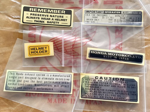 HONDA CT110 TRAIL DECAL STICKER MARK CAUTION SET | eBay Australia