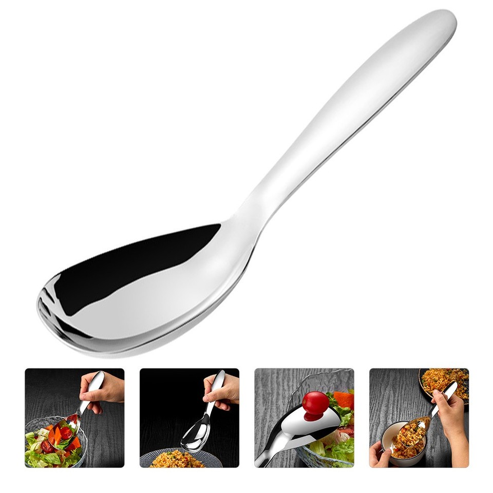 Stainless Steel Spoon Food Serving Utensil Deep Soup Scoop Kitchen ...