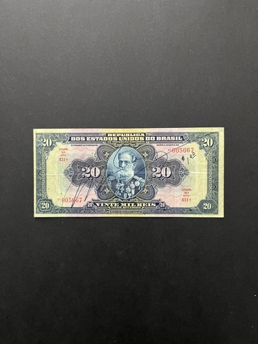 Brazil RARE Banknote No Date (1931) 20 Mil Reis #48d VF Circulated ...