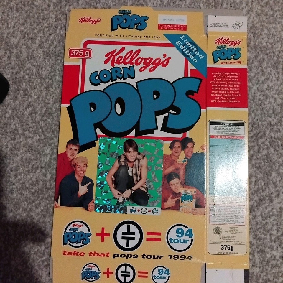 Kelloggs Corn Pops Limited Edition Take That Pops Tour 1994 Box X6 ...