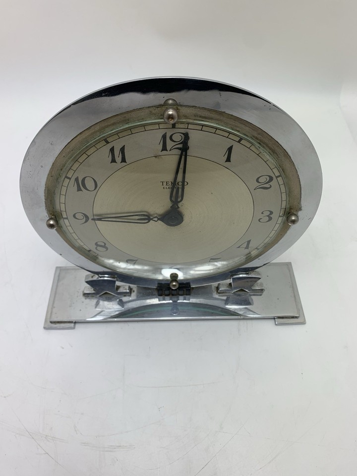 Art Deco 1930s TEMCO ELECTRIC Chrome Mantel Clock Working | eBay