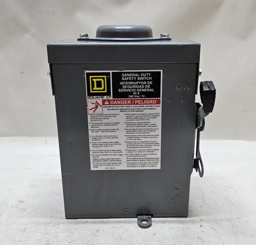 Square D DU222RB Disconnect Switch 1 Phase 2 pole Series E DU 240V ACV ...