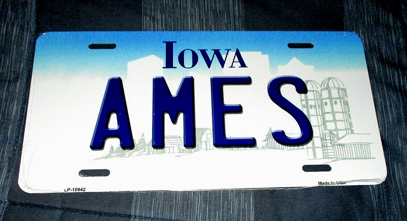 AMES IOWA Metal License Plate #02 - NEW | eBay