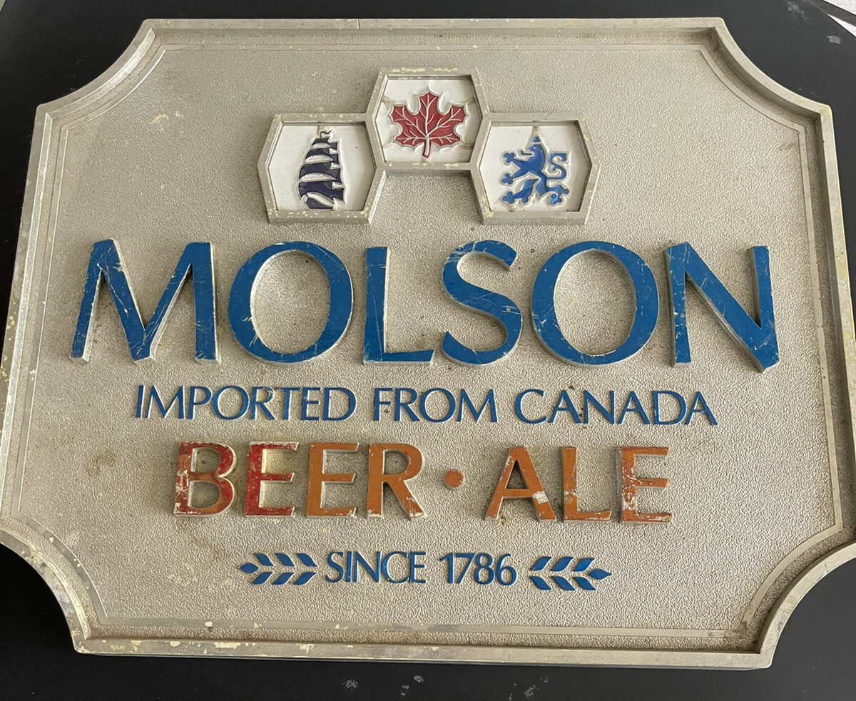 VTG MOLSON GOLDEN Beer Plastic Sign | eBay
