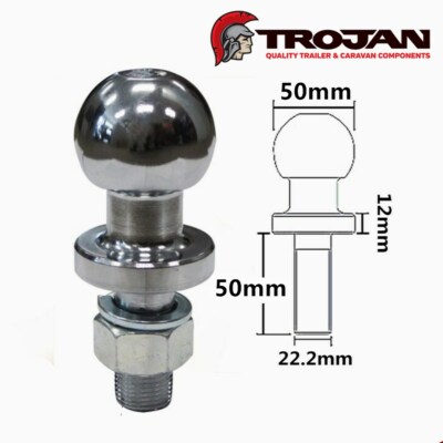 Trojan Trailer Towing Tow Ball 50mm towball Chrome 3500kg 541026 SB | eBay