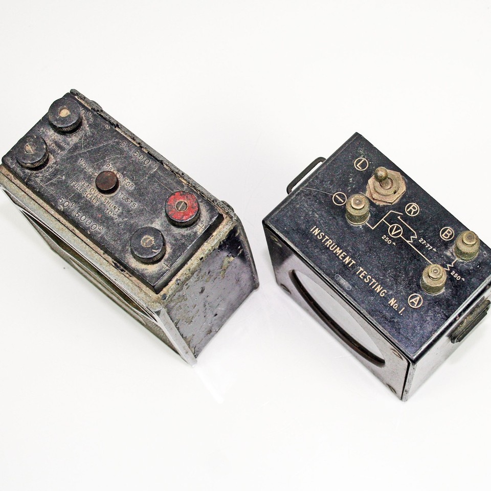 1940's WW2 ERA VINTAGE MILLIAMP/VOLTS/OHMS ELECTRICAL TEST METERS ...