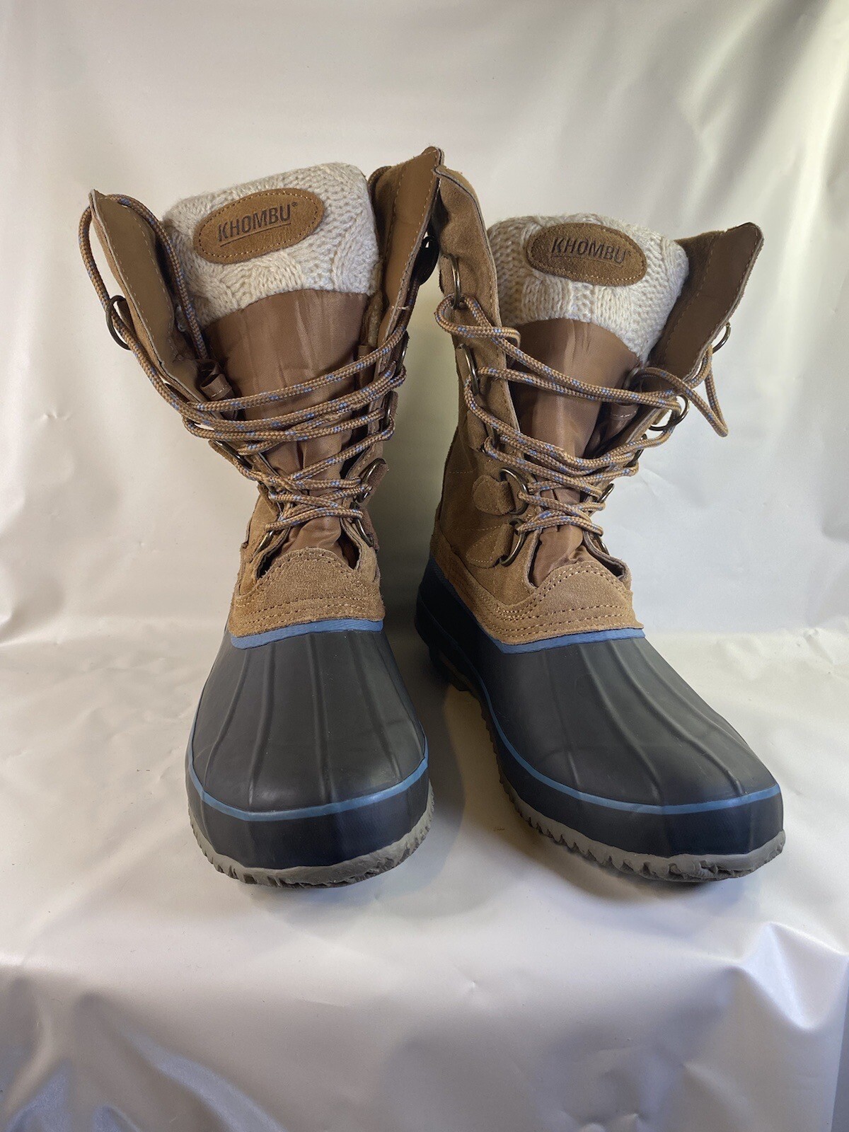 WOMENS KHOMBU COZY TAN TALL SUEDE SNOW DUCK BOOTS SIZ… - Gem