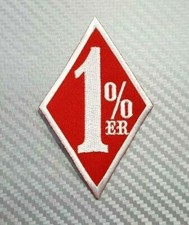 Outlaw Biker Red and White 1 Er One Percenter Patch and Pin Combo for ...