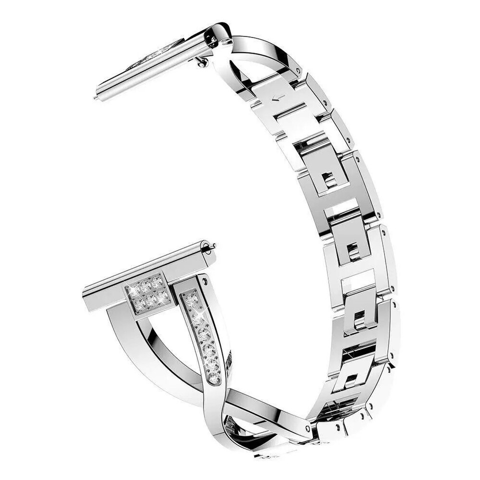 For Fitbit Versa 2 3 4 Sense Bling Diamond Stainless Steel Watch Band ...