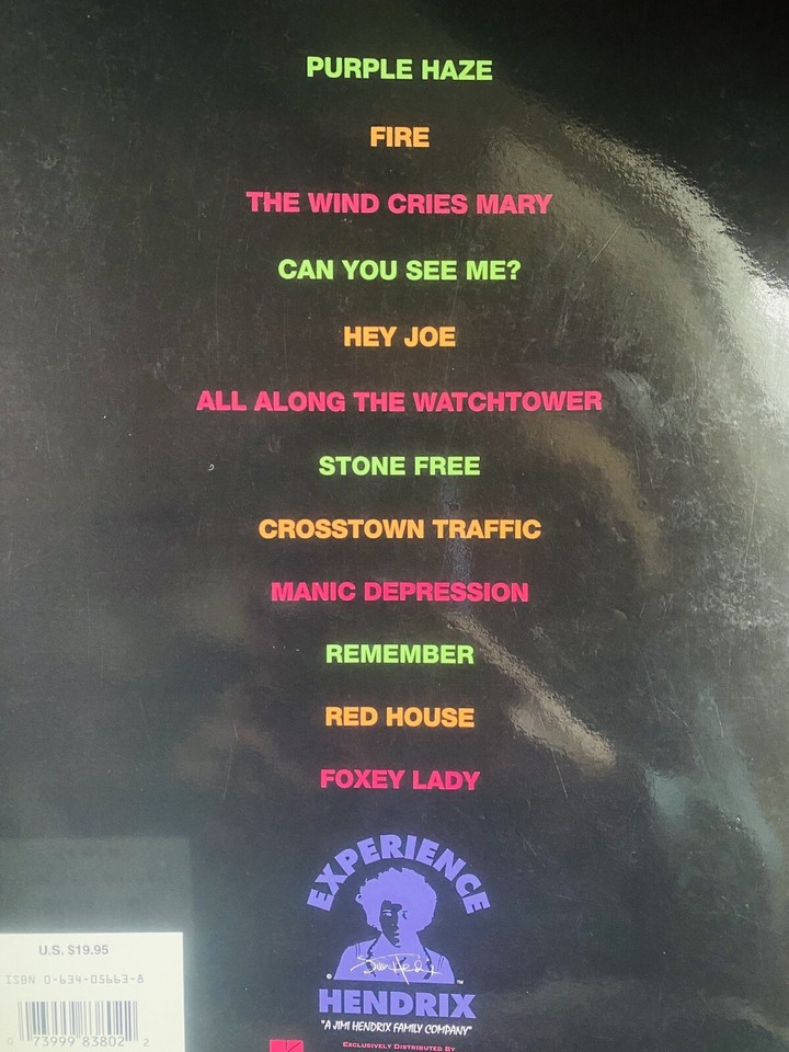 JIMI HENDRIX EXPERIENCE SMASH HITS GUITAR TAB EDITION SONGBOOK SHEET ...