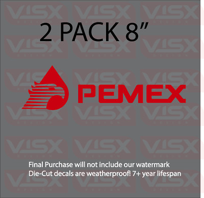 2 Pack Pemex 8" RED Decal Bumper Sticker Vinyl funny JDM 3M Gas Petrol ...