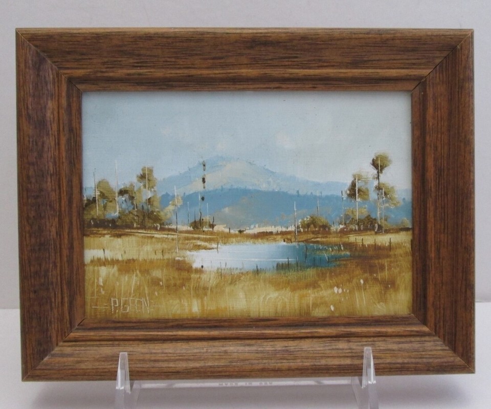PETER GEEN NEW ZEALAND ARTIST SMALL OIL PAINTING AUSTRALIAN LANDSCAPE ...