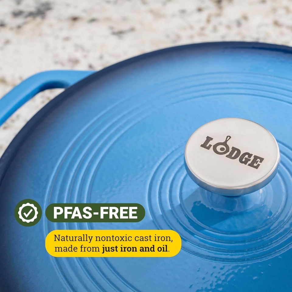 3.6Qt Enameled Cast Iron Casserole with Lid, Dual Handles | eBay