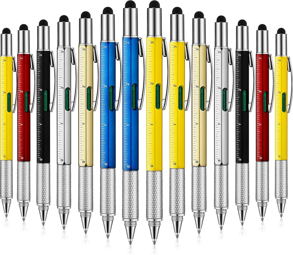 30 Pieces Tool Pen 6-In-1 Multitool Tech Tool Pen with Ruler, Level ...