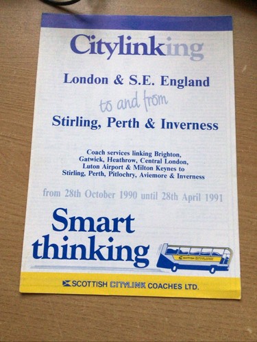 6x Scottish City link Bus Timetables Early 1990s | eBay