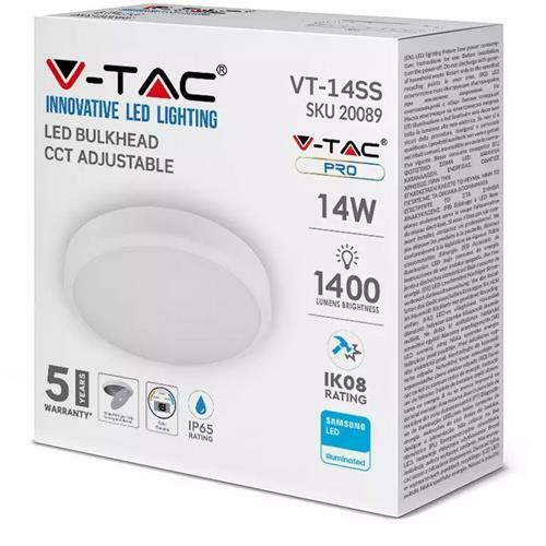 SAMSUNG LED 2D Bulkhead 14W Fitting IP65 Switchable 3000K 4000K 6500K ...