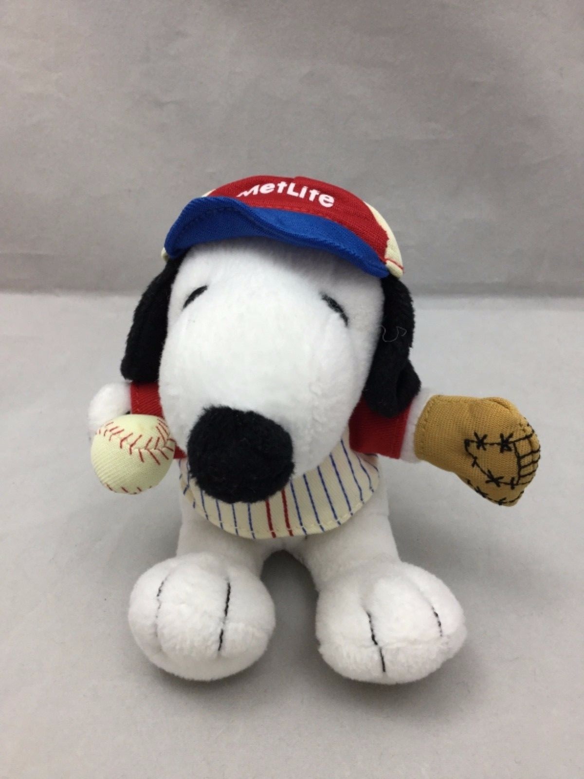 Peanuts Snoopy Baseball Player Glove Hat #1 Uniform Plush 5" Met Life ...
