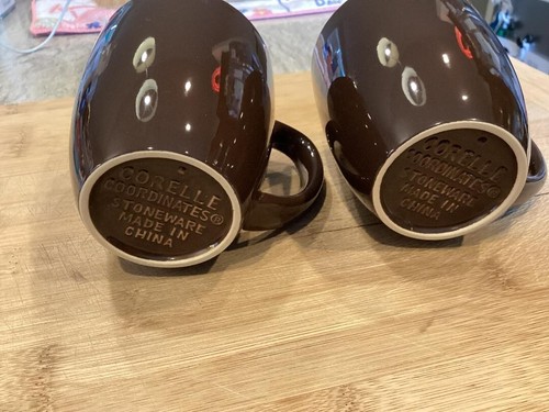 Corelle Tree Bird Coffee Mugs Set Of 2 Chocolate Brown New | eBay