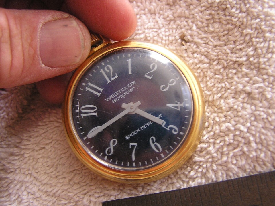 Vintage Westclox Scepter Blue Dial Pocket Watch | eBay