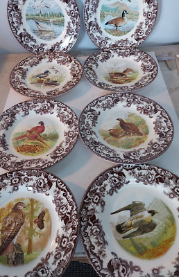 Spode Woodland Set Of 8 Dinner Plates- 8 different designs all ...