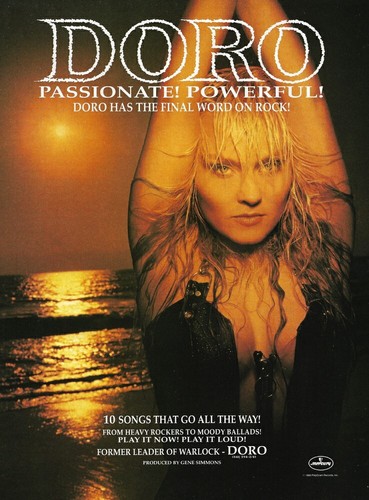 Doro Pesch Doro Album Gene Simmons Warlock 1990 Promo Ad 8x11 Mini ...