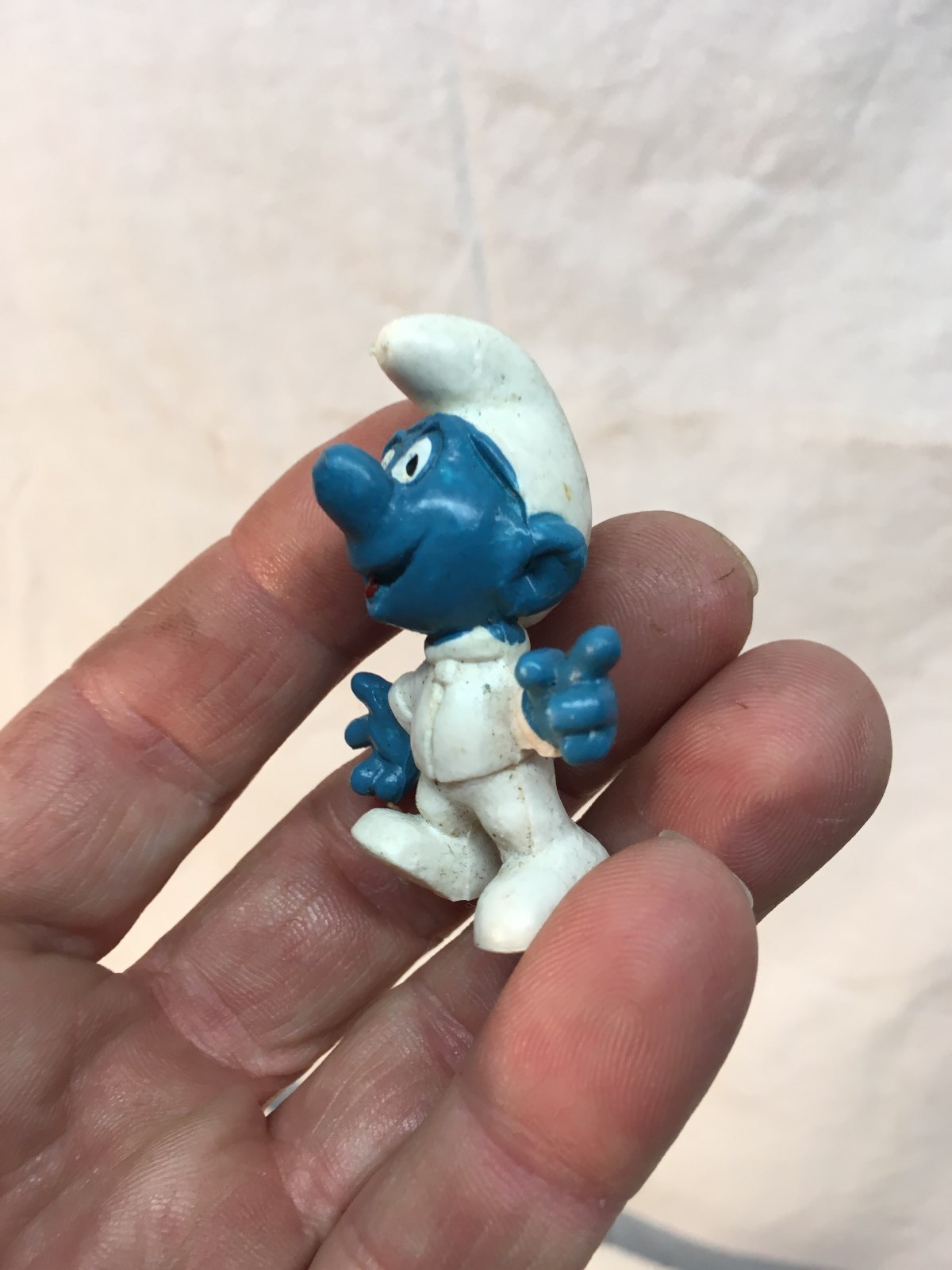 Vintage Minuiature Smurf Toy 1980s Worker Smurf Germany | eBay