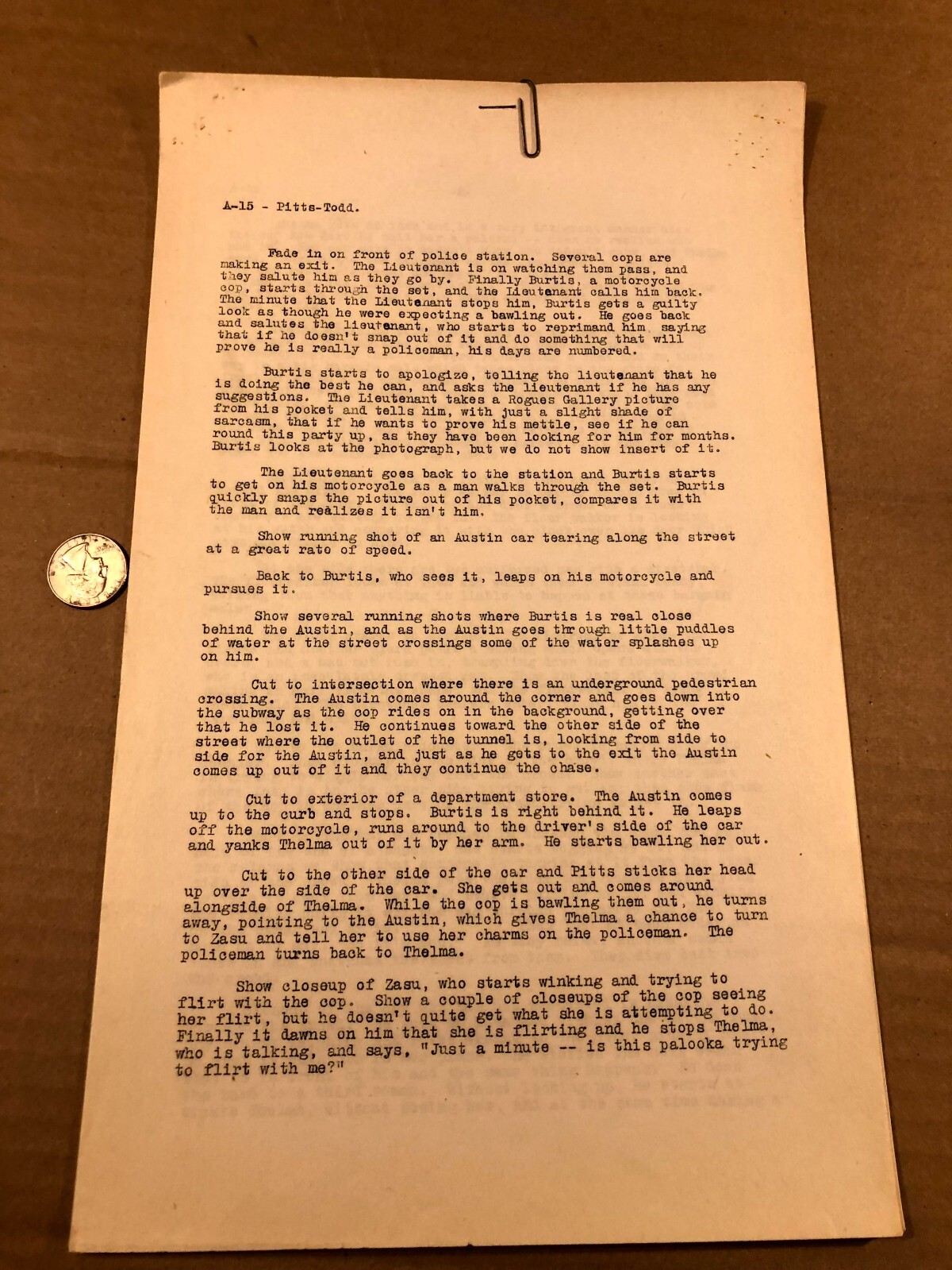 Extremely Rare Original '30 Script For Thelma Todd ZaSu Pitts Short 11 ...