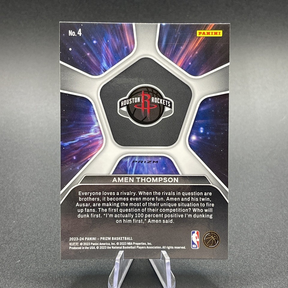 2023-24 Prizm Silver Deep Space Amen Thompson RC #4 Houston Rockets | eBay