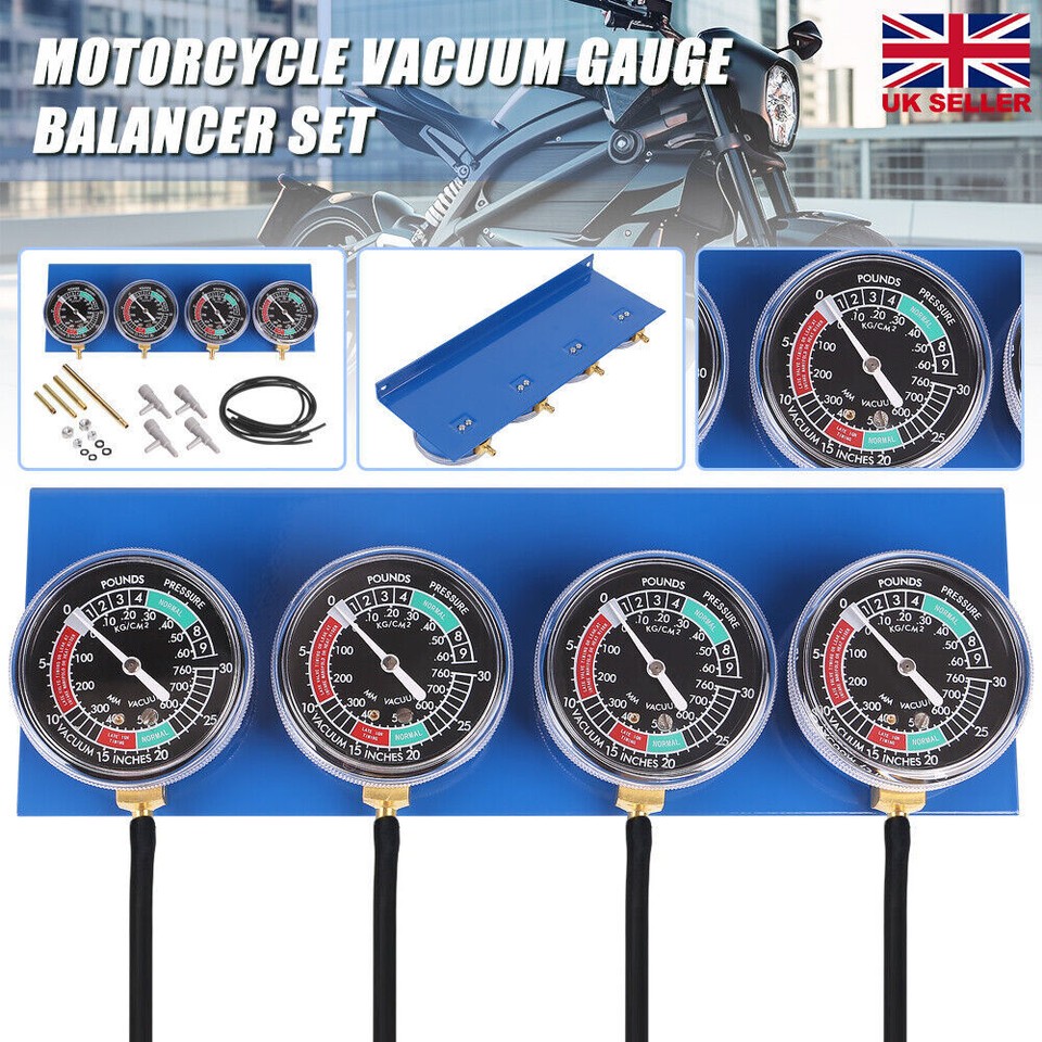 4 Motorcycle Carb Carburetor Vacuum Balancer Gauges Balancing Cylinder ...