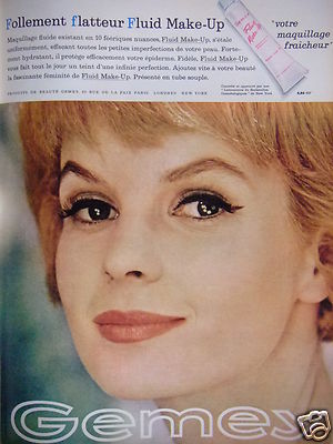 PUBLICITÉ 1961 GEMEY FOLLEMENT FLATTEUR FLUID MAKE-UP - ADVERTISING | eBay