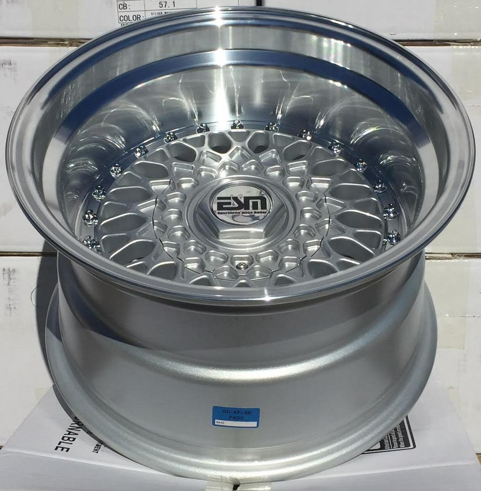 15x9 +10 SL 4x100 5x100 ESM-02R Wheels Rims VW Mk1 Jetta golf GTI Honda ...