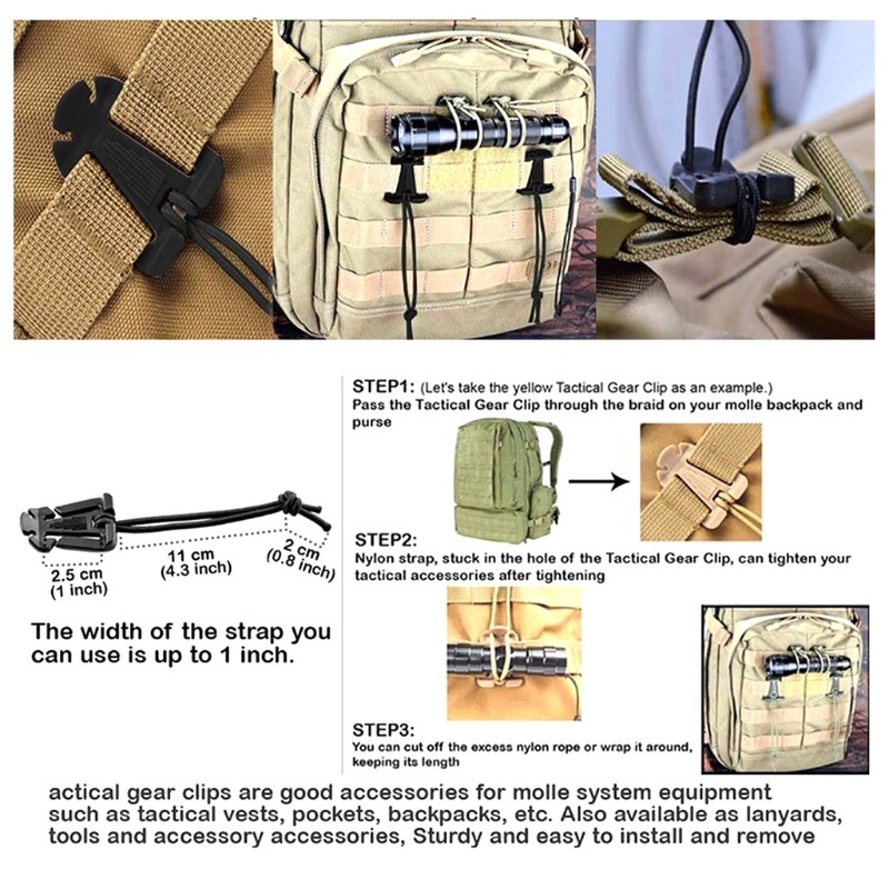 22 Pcs Backpack Fixing Buckle D-Ring Locking Gear Clip Backpack Attachments Kit | eBay Australia