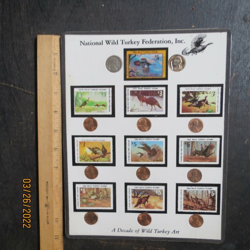 Coin Display NATIONAL WILD TURKEY FEDERATION REPO STAMPS WITH COINS OF ...