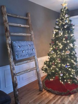 Log blanket ladder Rustic Cabin Decor Twist of Nature Log Furniture ...