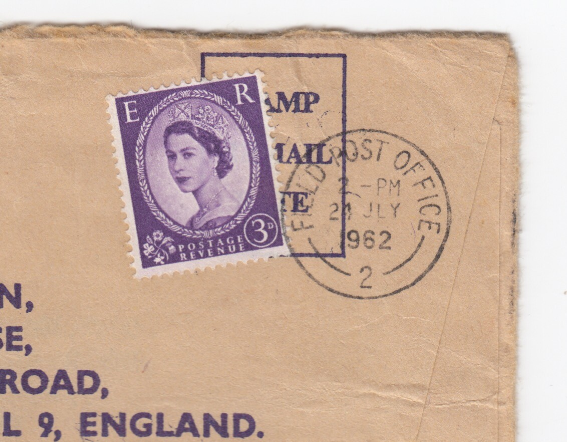 1962 British Forces Field Post Office 2 Nicosia Cyprus QE2 3d Cover Air ...