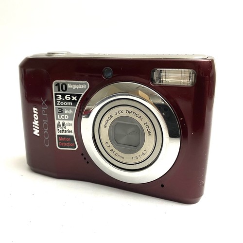 Nikon COOLPIX L20 10MP Y2K Digicam Digital Camera Deep Red Maroon ...