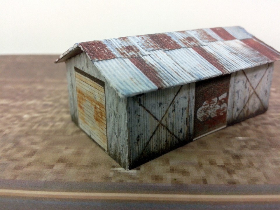 N Scale Buildings - (5) Weathered Sheds Cardstock kit set | eBay