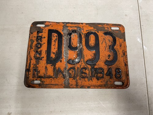 1948 Illinois Truck Front License Plate expired Metal 48 Low Number ...