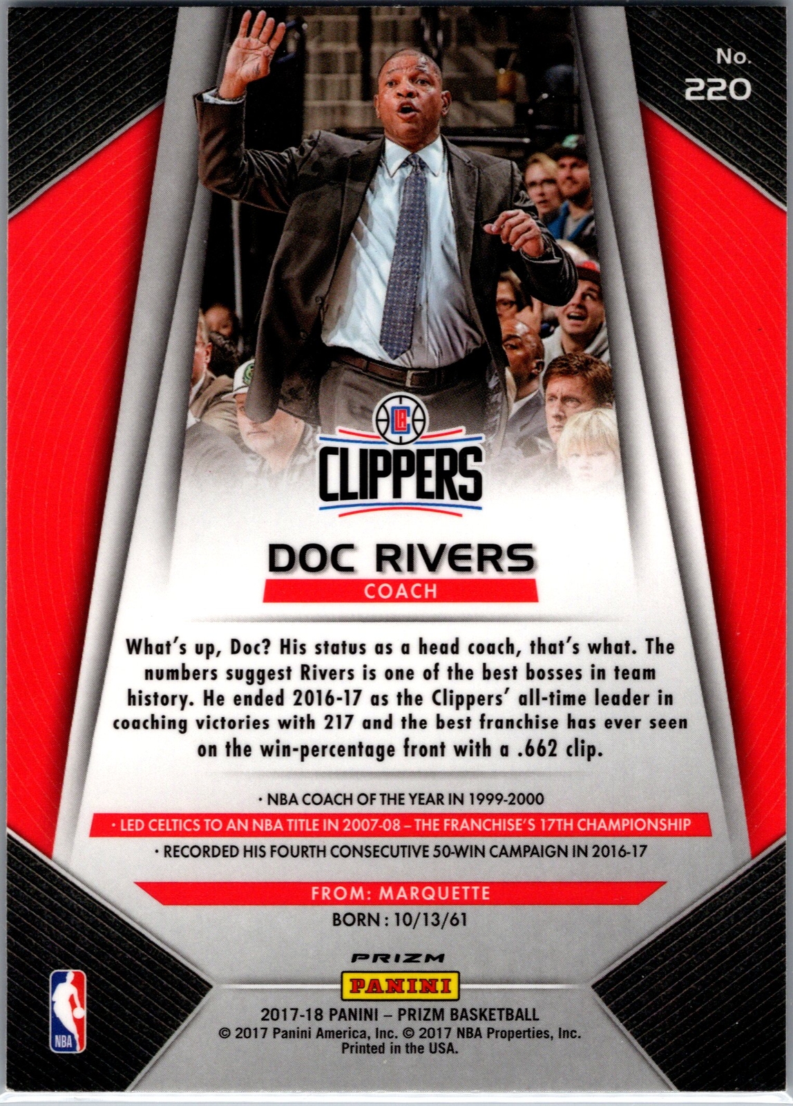 2017-18 Panini Prizm #220 Doc Rivers Prizms Green | eBay