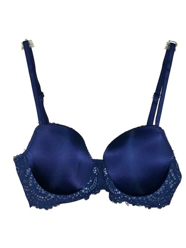 VICTORIA'S SECRET Size 32D Bra Blue Lace Dream Angels Lined Demi ...