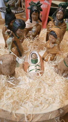 Very Nice American Native Nativity Scene. 10 Pieces Including 3 Kings ...