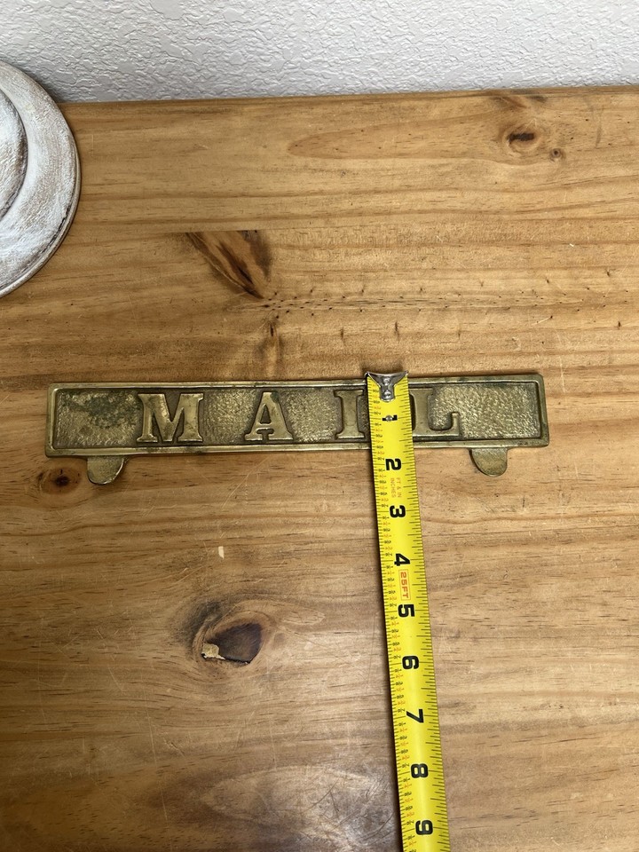 Antique Vintage Mail Letter Box Slot Cover Solid Brass In Door Two ...