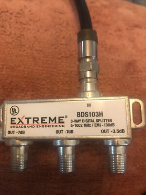 Extreme Broadband BDS103H 3 Way HD Digital High Performance Coax Cable ...